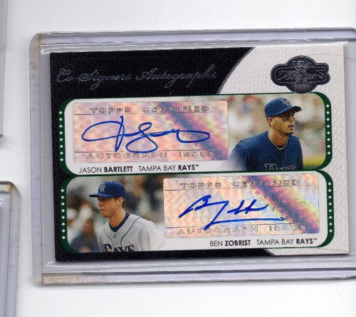 2008 Topps Co-Signers Autograph BEN ZOBRIST JASON BARTLETT World Series ...