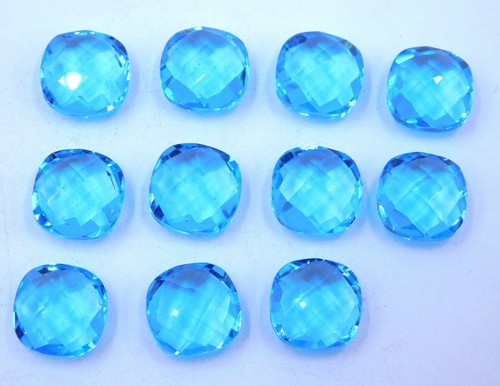 10 MM Blue Topaz Briolette Cab Lot Loose Lab Created Gemstone For ...