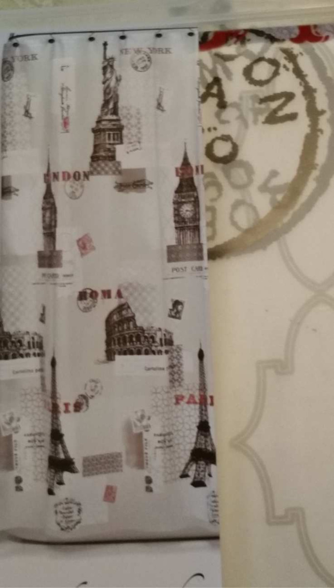 Statue of Liberty NY-Rome Coliseum-Eiffel Tower Shower Curtain ...