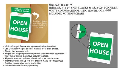 SIMPO SQUARE® 24 SIGN FRAME/PORTABLE SIGN HOLDER FOR VINYL, W/ 4MM ...