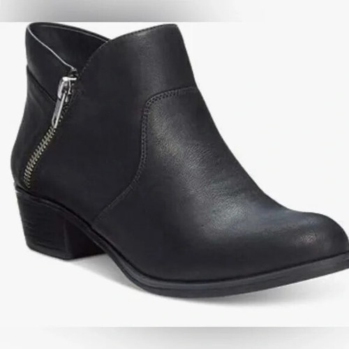AMERICAN RAG Abby Ankle Booties Black Size 10M New in Box Smooth Faux ...