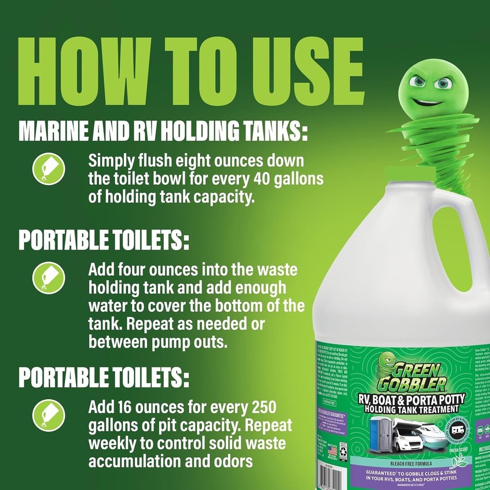 Portable Toilet Porta Potty Chemical Waste DIGESTANT & DEODORIZER - 1 ...