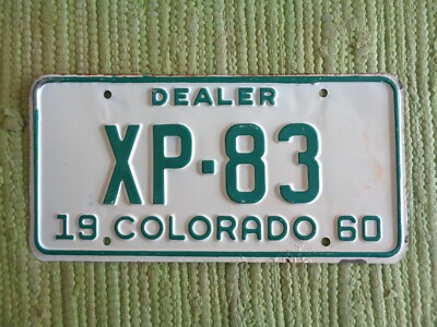 1960 Colorado DEALER License Plate 60 CO Tag XP-83 | eBay