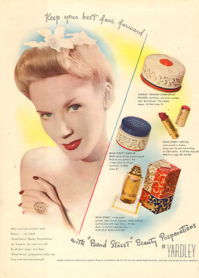 1942 WW2 era AD YARDLEY Bond Street Makeup Perfume, Lipstick 100216 | eBay