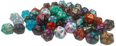 Assorted Mini Dice No 2 with Numbers D20 10mm (3/8in) Pack of 50 ...