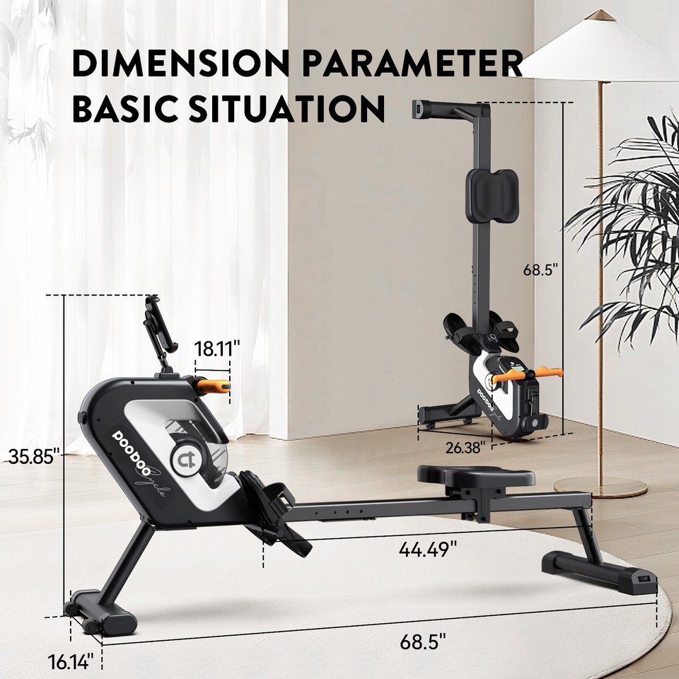 Magnetic Row Rowing Machine Rower 16 Levels Cardio Home Gym Exercise ...