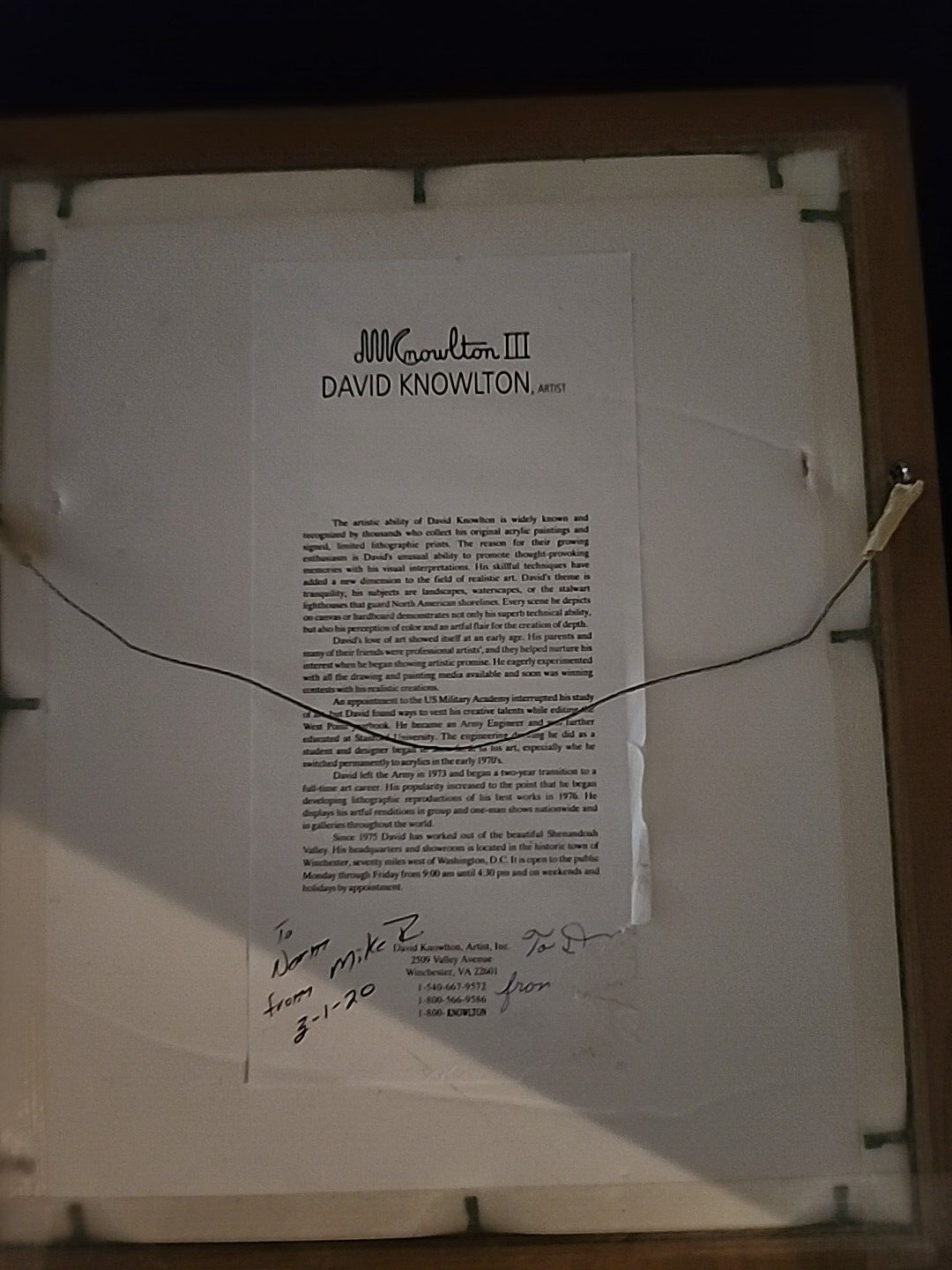 David Knowlton SIGNED & NUMBERED Print Dble Matted Framed Under Glass ...