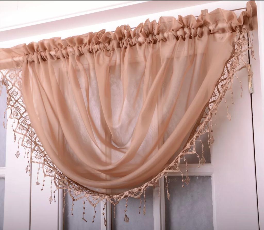 PLAIN MACRAME VOILE SWAG - SWAGS NET CURTAIN PELMET VALANCE DRAPES FREE ...