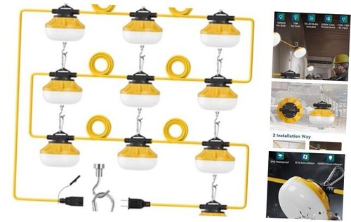 100FT LED Construction String Lights, 100W 10000LM String Work Light ...