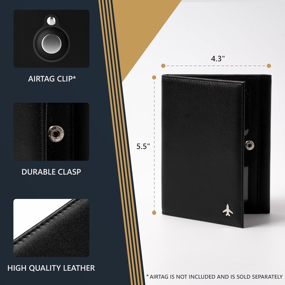 Pilot document holder, Pilot wallet, RFID-Blocking, Travel Wallet for ...