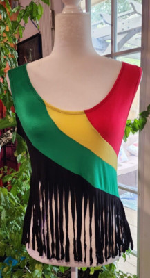 Womens Rasta tank top bottom cut size XL Jamaica | eBay