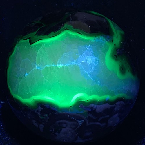 Natural Rare Volcanic Agate Crystal Sphere Healing 13140G (UV Reactive ...