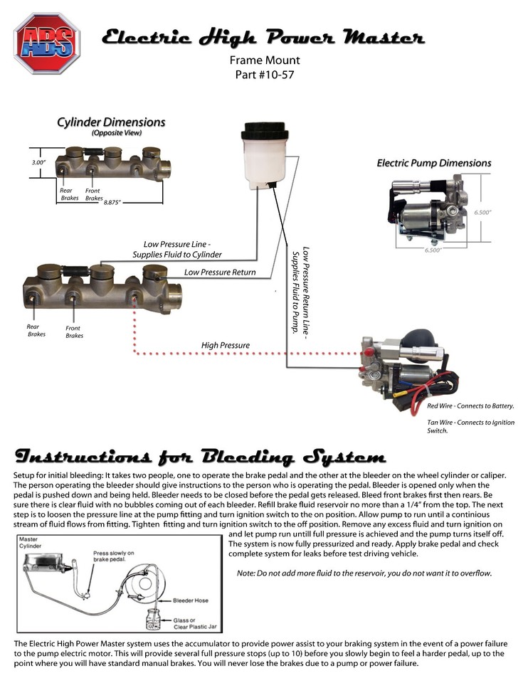 Universal Electric High Power Master Kit Frame Mount (Made to Order ...