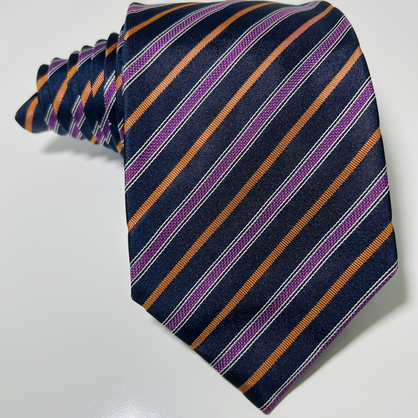 Rare Calabrese Napoli Extra Long 64”x3.25” Blue/Purple/Orange Striped ...