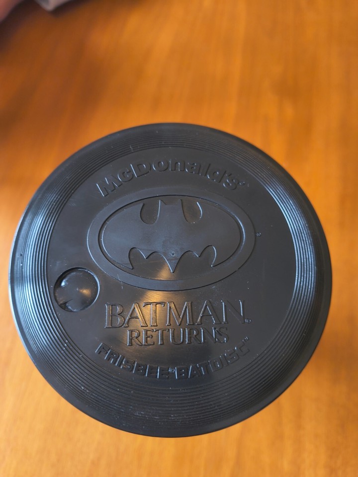 Batman Returns collectible McDonalds Coke cups w/ Frisbee Batdisc lids ...