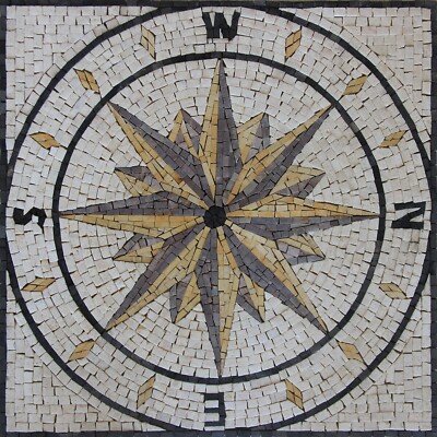 Mosaic Marble Decoration Compass GEOMETRICAL Art Design 20x20 Inches | eBay