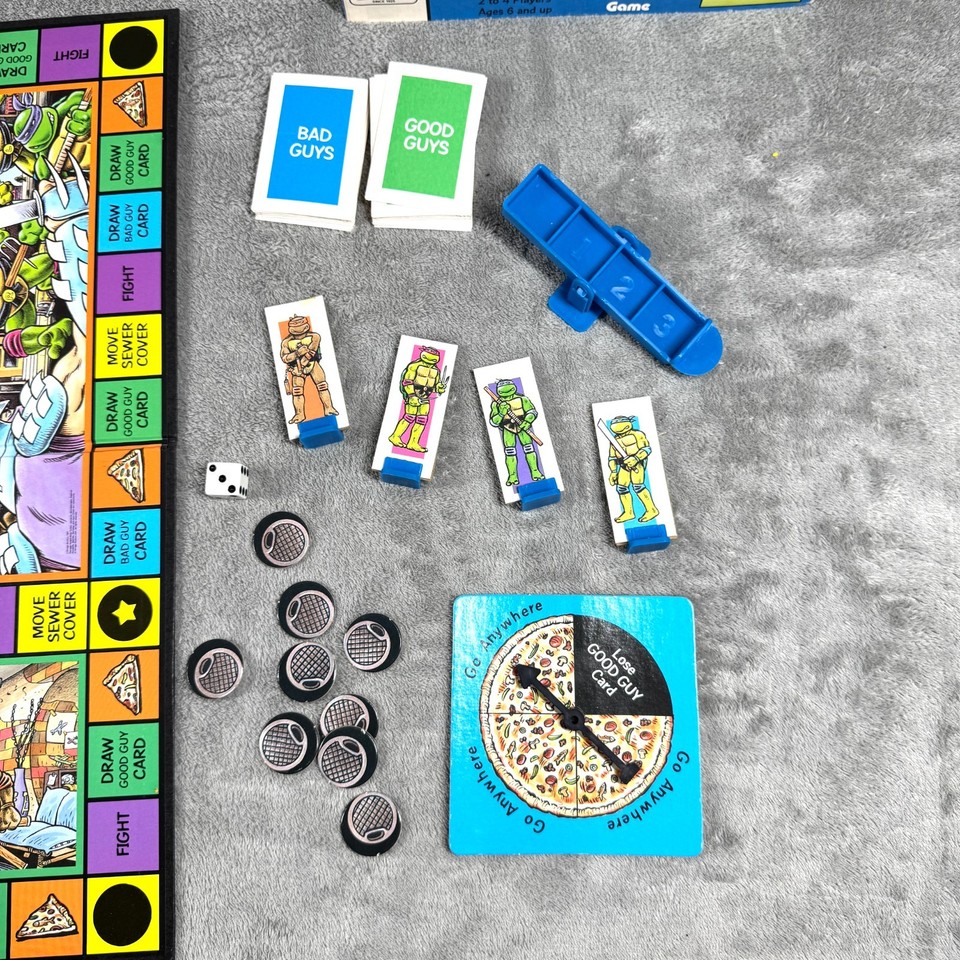 Teenage Mutant Ninja Turtles Pizza Power Board Game 1980s Rose Art TMNT ...