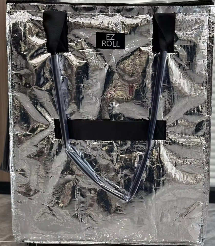 Ez ROLL Large Rolling Tote Bag with Zip Top & Button Closure, Black | eBay