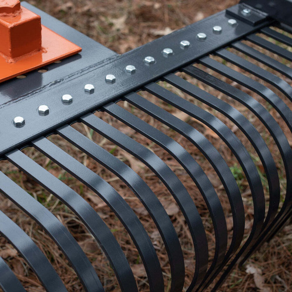 Titan Attachments 3 Point 5 FT Landscape Rake with Bolt-On Wheels Fits ...