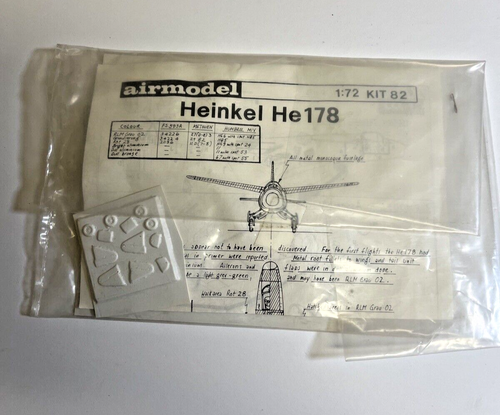 Vintage, Airmodel, Heinkel He 178, 1:72 Scale, Vac Form Model, Germany ...