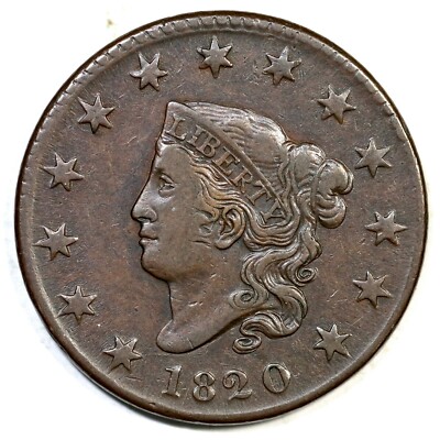 1820 N-7 R-2 Small Date Matron or Coronet Head Large Cent Coin 1c | eBay