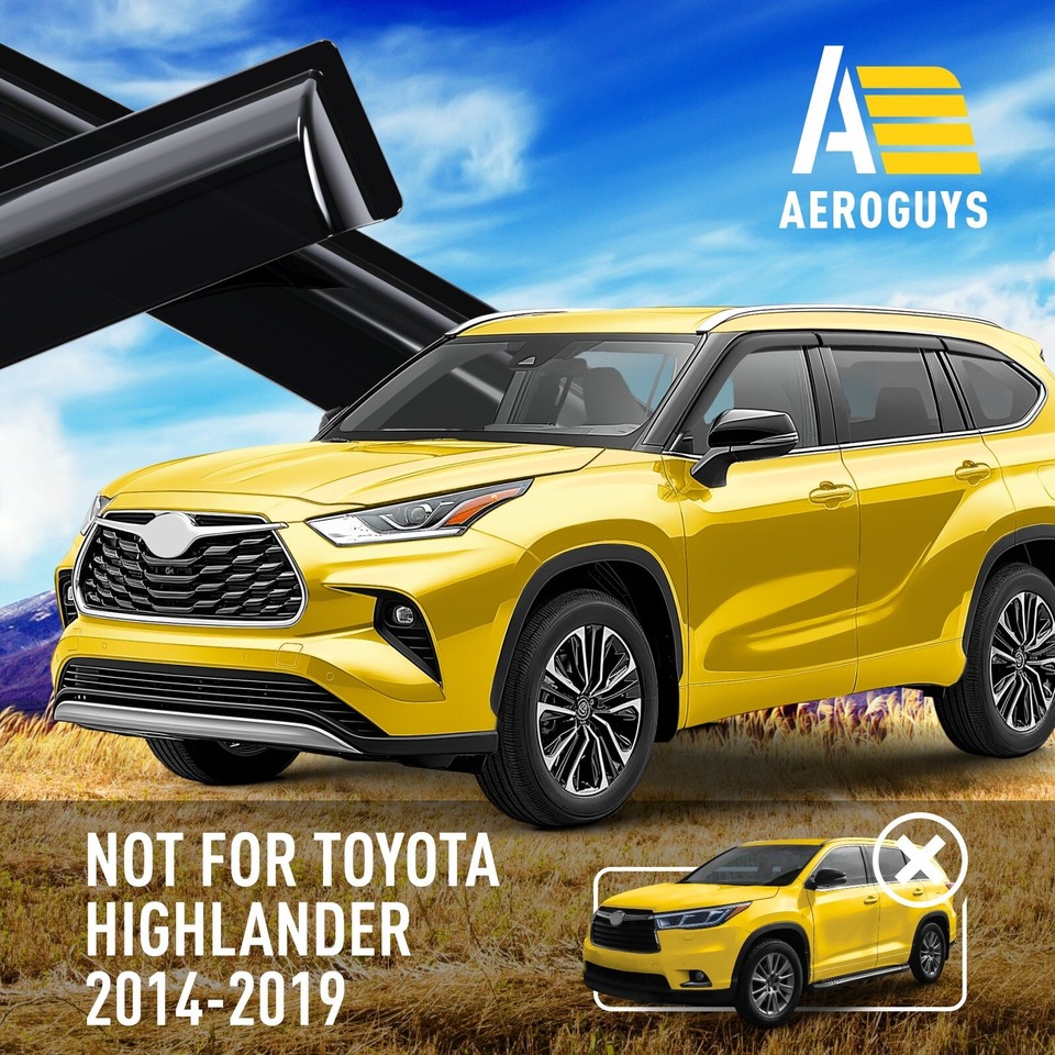 Rain Guards Vent Visors Shade for 2020-2026 Toyota Highlander | eBay