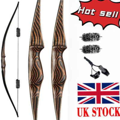 54" 20-70lbs Archery Handmade Traditional Laminated Long Bow Hunting ...