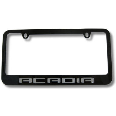 GMC Acadia Engraved Logo Solid Metal Black License Plate Frame Official ...