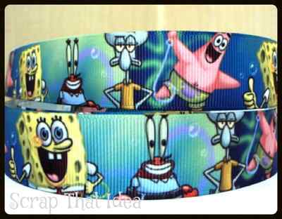 SPONGEBOB & Friends RIBBON. 1" Grosgrain. Scrapbooking. Squarepants ...