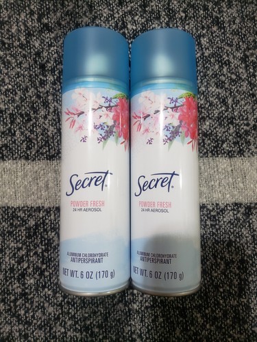 2 Pack ~Secret POWDER FRESH Aerosol Antiperspirant Deodorant Spray 6 oz ...