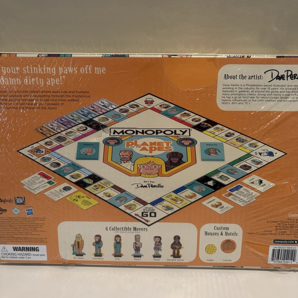 Monopoly Planet Of The Apes Retro Art Edition Board Game Sealed Dave ...
