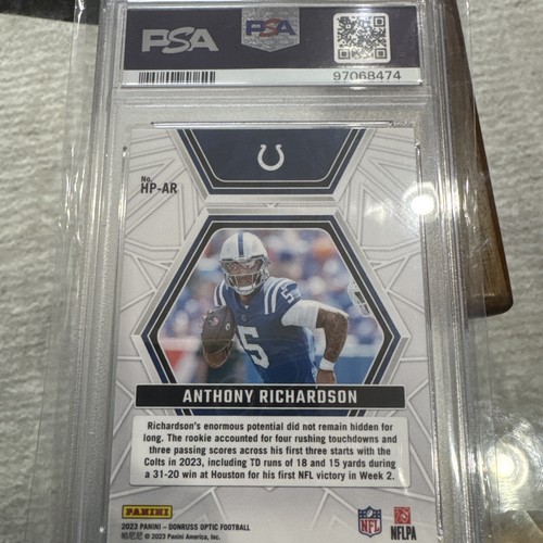 2023 Optic ANTHONY RICHARDSON Hidden Potential Rookie RC Colts - PSA 10 ...