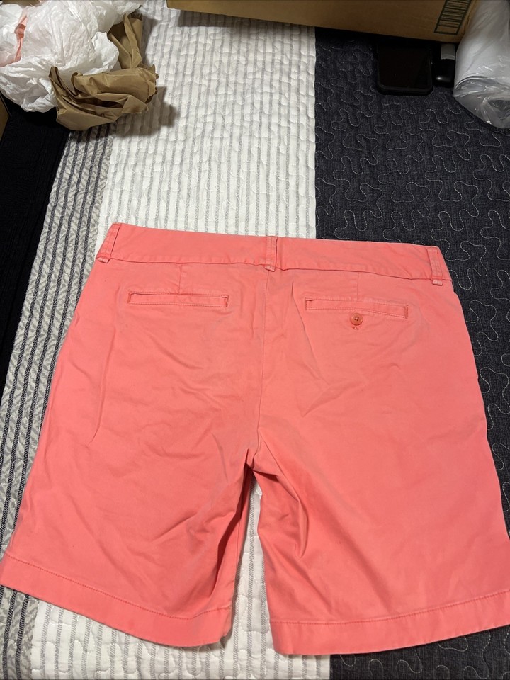J Crew Andie Women's Shorts, Size 12, Pretty Coral Chinos, Cotton Blend ...