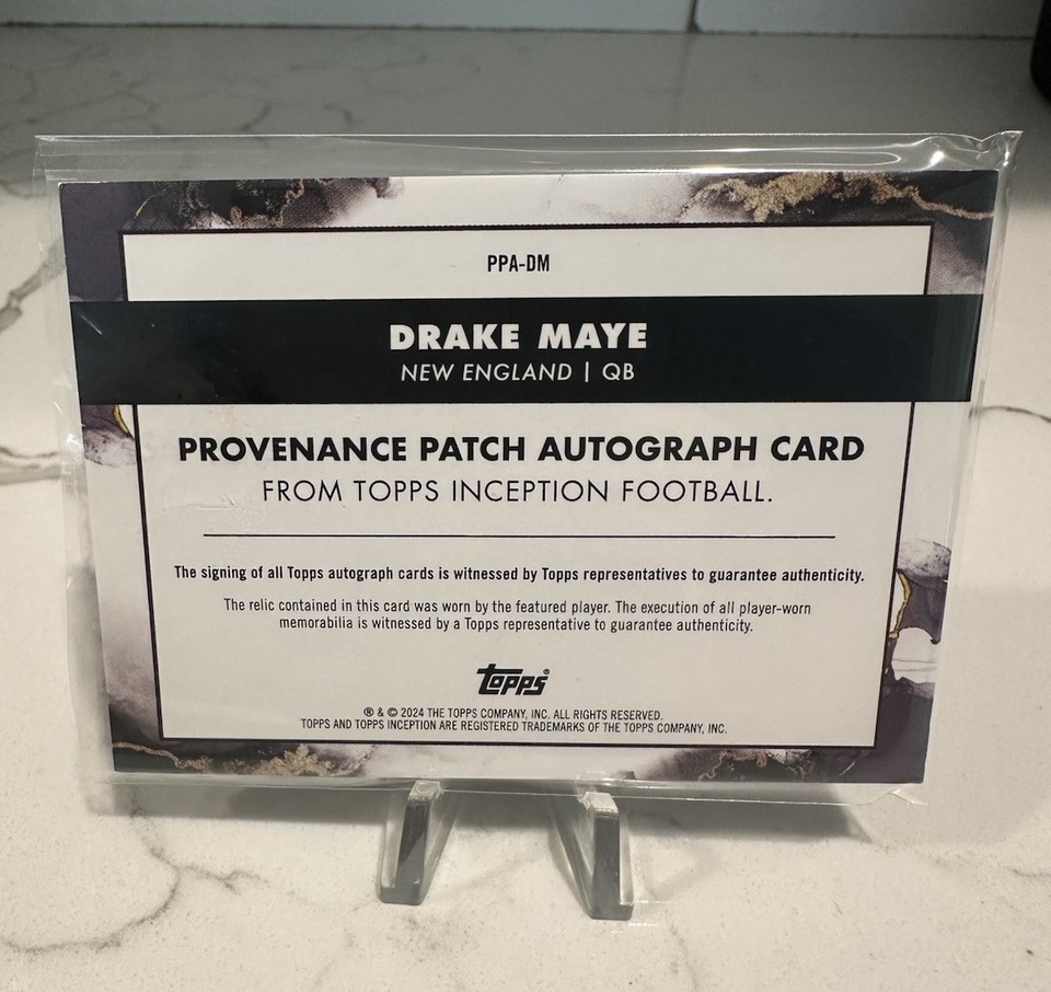 2024 Topps Inception DRAKE MAYE Provenance Patch Auto Purple /125 RC ...