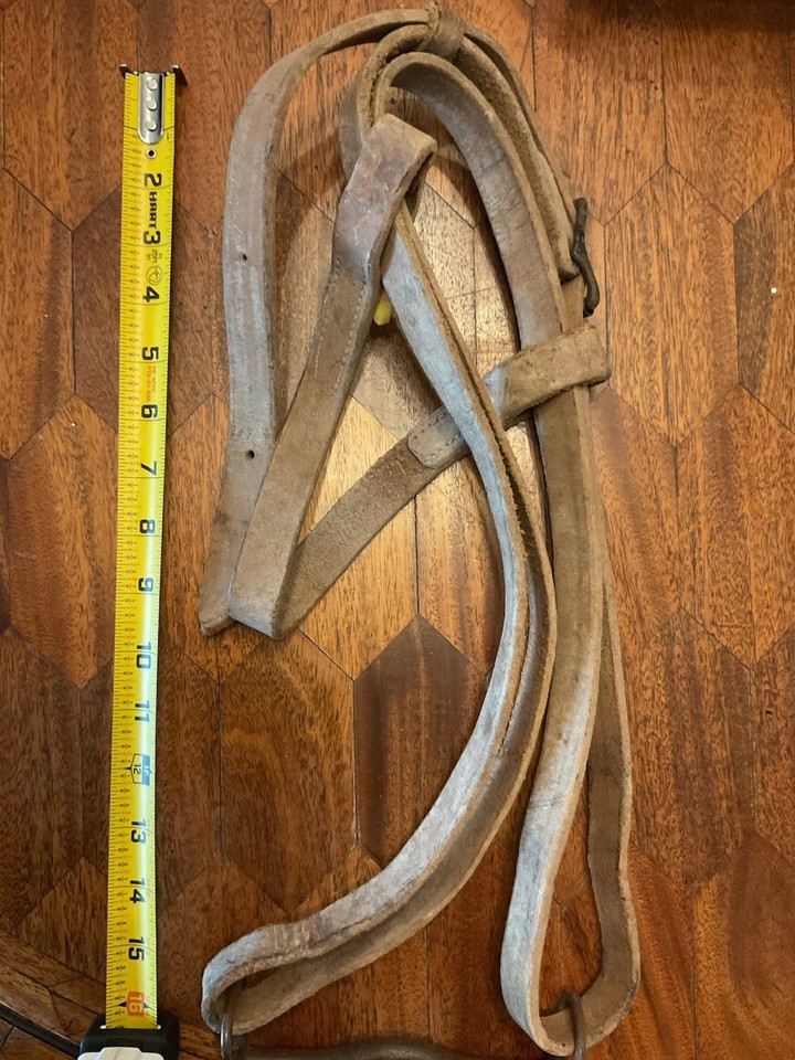 Antique Hand-Forged Iron Horse Bit w/ Original Leather Reins – Western ...