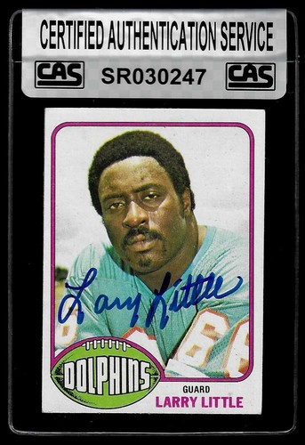 1976 Topps Larry Little CAS Authentic Signed Card #33 AUTO Miami ...