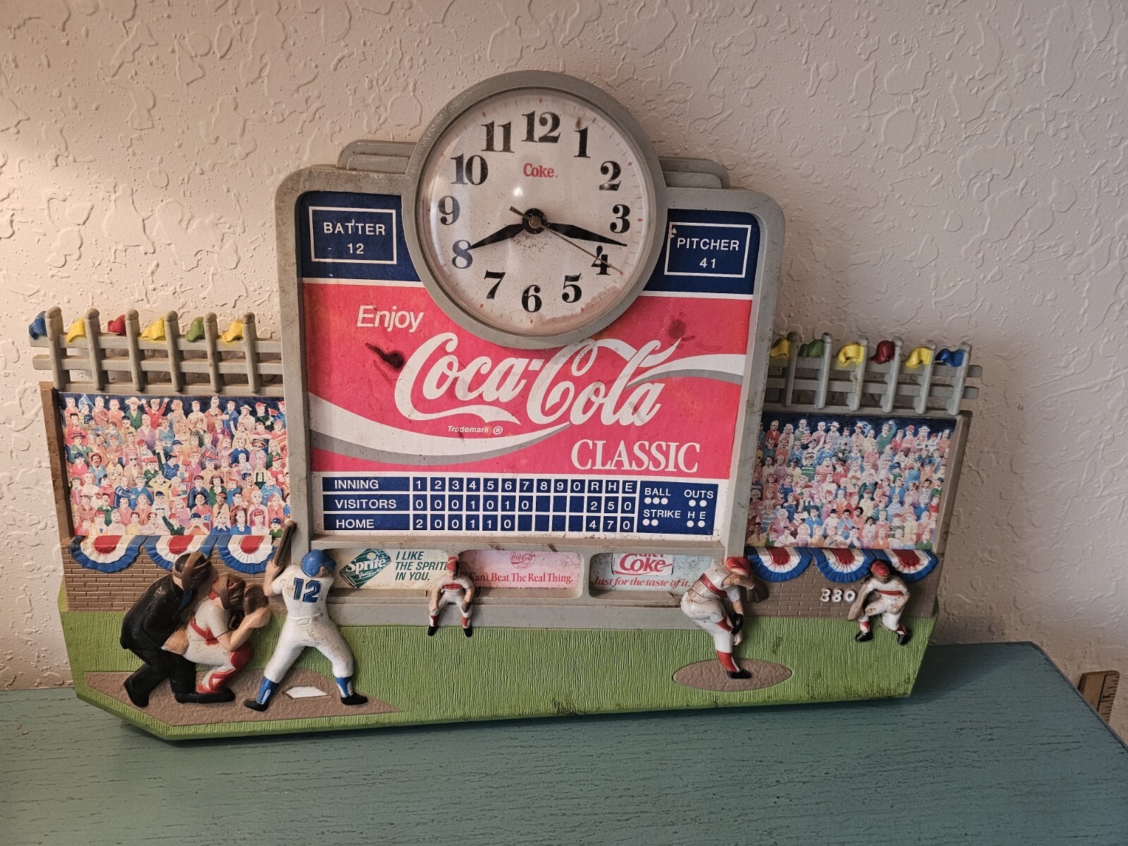 Vintage Burwood Coca Cola Baseball Stadium Clock-Complete & Works | eBay