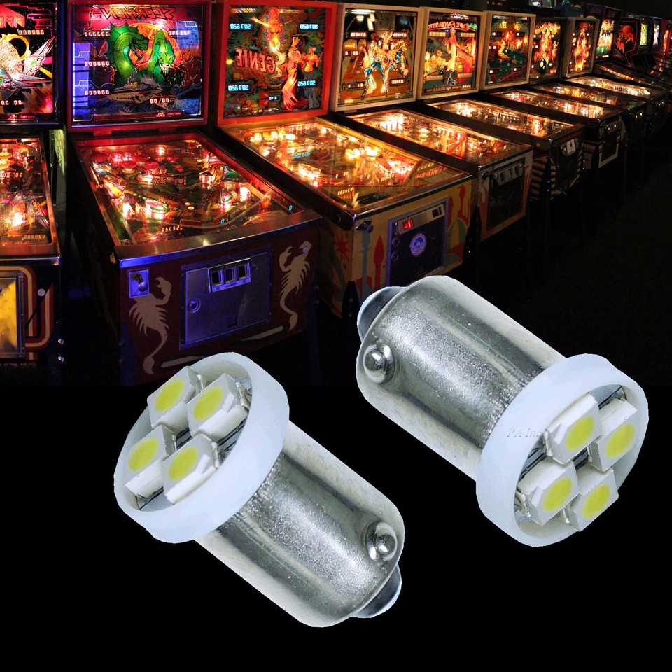 50x #1893 #44 #47 #1847 BA9S 4SMD LED Pinball Machine Light Bulb White ...