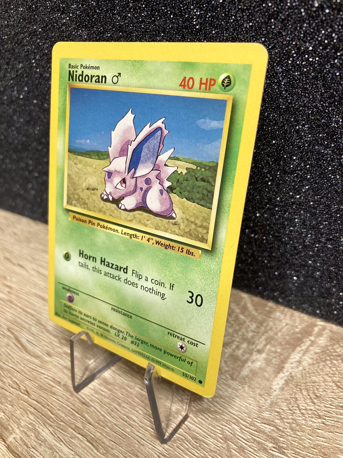 Nidoran (M) 55/102 ~ LP+ [Base Set Unlimited] Vintage 1999 WotC Pokémon ...
