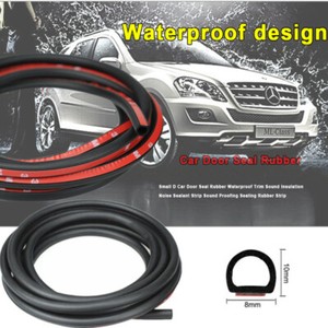 8M Small D-type Black Rubber Car Door Trunk Lip Edge Seal Trim ...