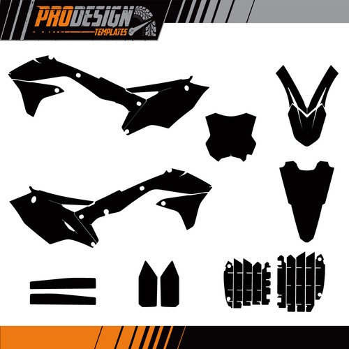 Kawasaki KXF 450 2016 2017 2018 motocross vector template stencil eps 1 ...