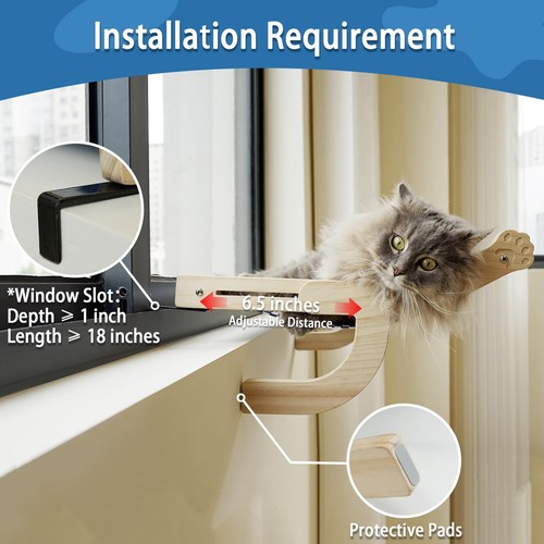 Cat Window Perch - Adjustable Hammock for Windowsill, Indoor Shelves ...