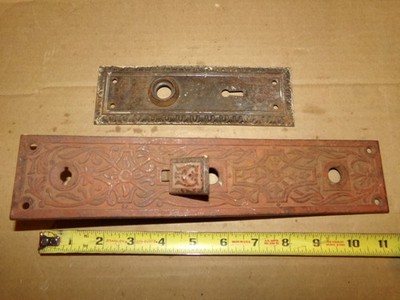 2 Antique Cast Iron Backplate Door Plates Salvage East Lake/Art Deco | eBay