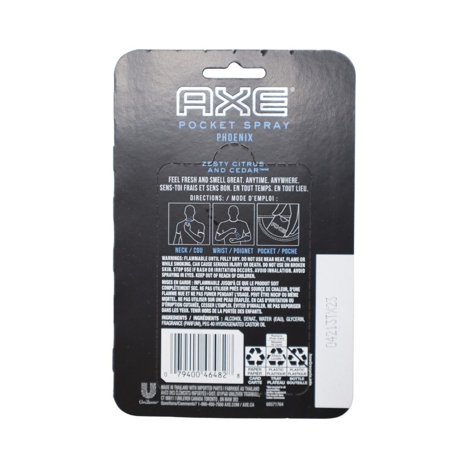 3x AXE Phoenix Pocket Spray Fragrance, Travel Size Body Spray Deodorant ...