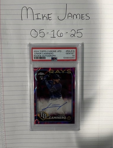 2024 Topps Chrome - Rookie Autograph Junior Caminero #RA-JCA Lava ...