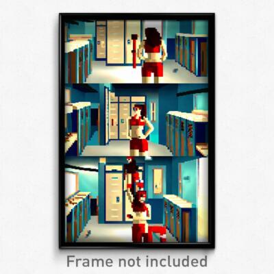 Pixel Art Poster - Vivacious Locker Room (8 Bit Psychedelic Video Game ...