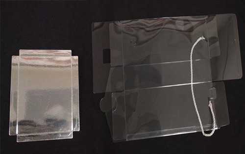 24~ 5-1/2x4x7-1/2" Rope Handle Clear PVC Boxes w/ Black Gold Silver ...