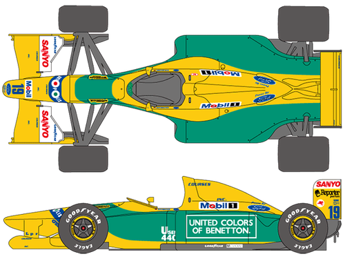 SHUNKO Decal Sheet 1:20 Scale Benetton B192 Optional (Camel) Decals for ...