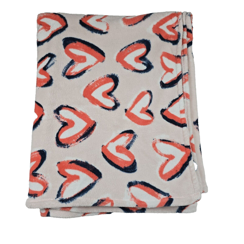 Vera Bradley Throw Blanket Hearts Pink 80x48 HTF Blush Pink | eBay