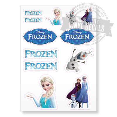 Frozen Elsa Anna Olaf Cartoon A4 High Quality Printed Vinyl Decal ...
